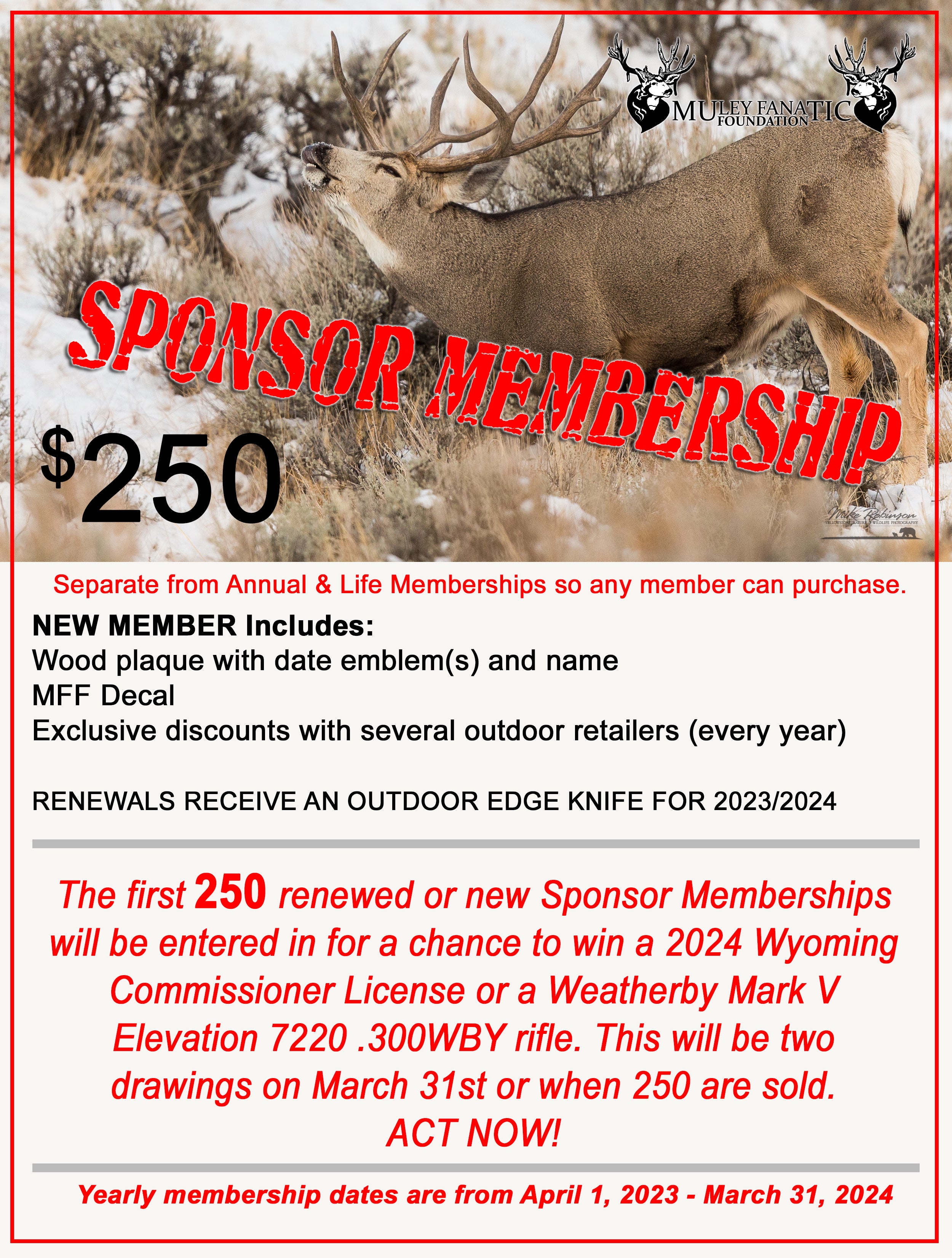 Sponsor Membership – Muley Fanatic Foundation Store